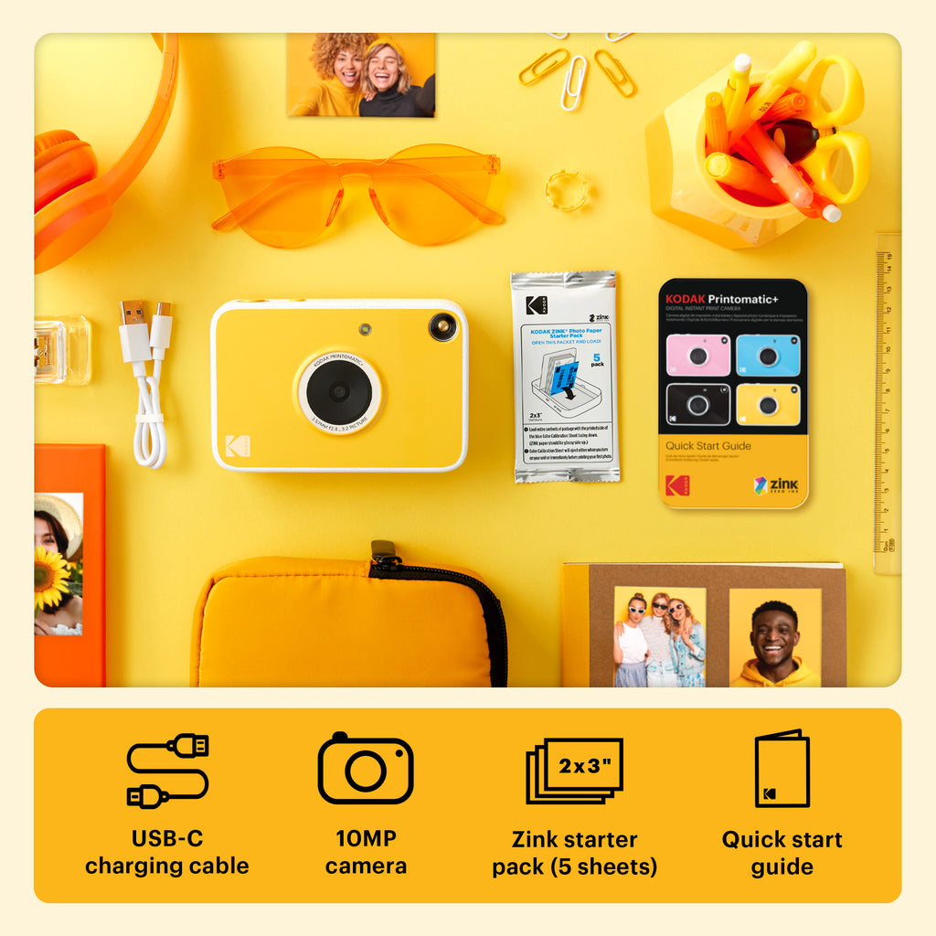 Kodak Printomatic+ Digital Instant Camera Yellow – KODAK Photo Plus