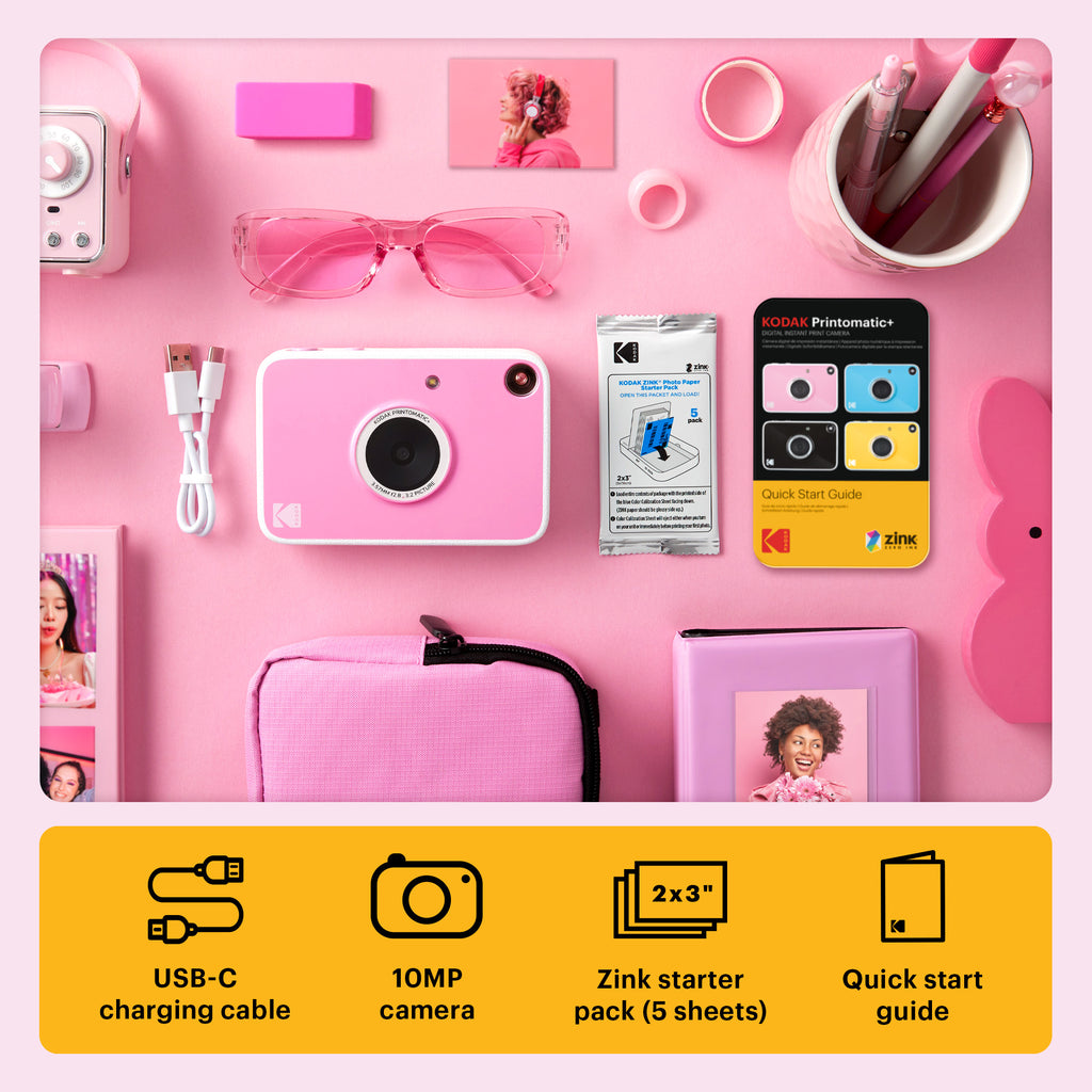 Kodak Printomatic+ Digital Instant Camera Pink – KODAK Photo Plus