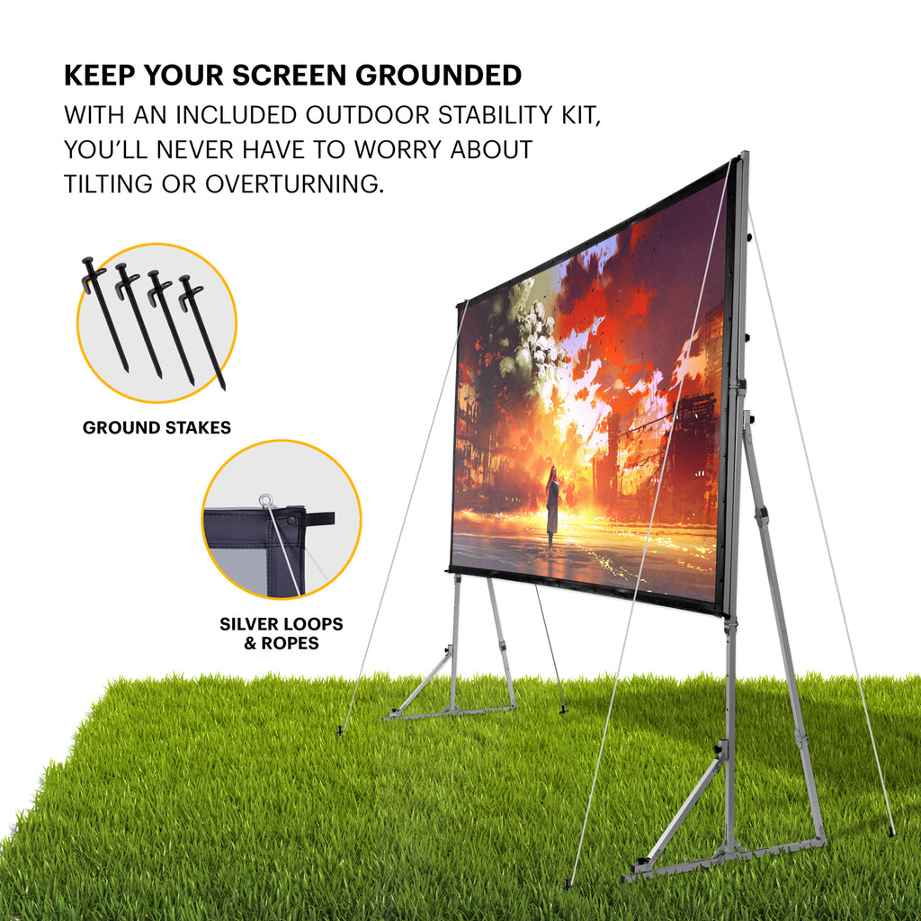Kodak Portable Projection Screen with Foldable Legs and Front/Rear Pro