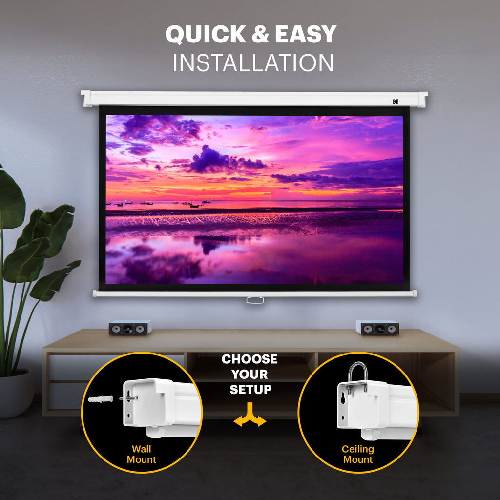 KODAK Manual Pull-Down White Projector Screen – Kodak Photo Plus