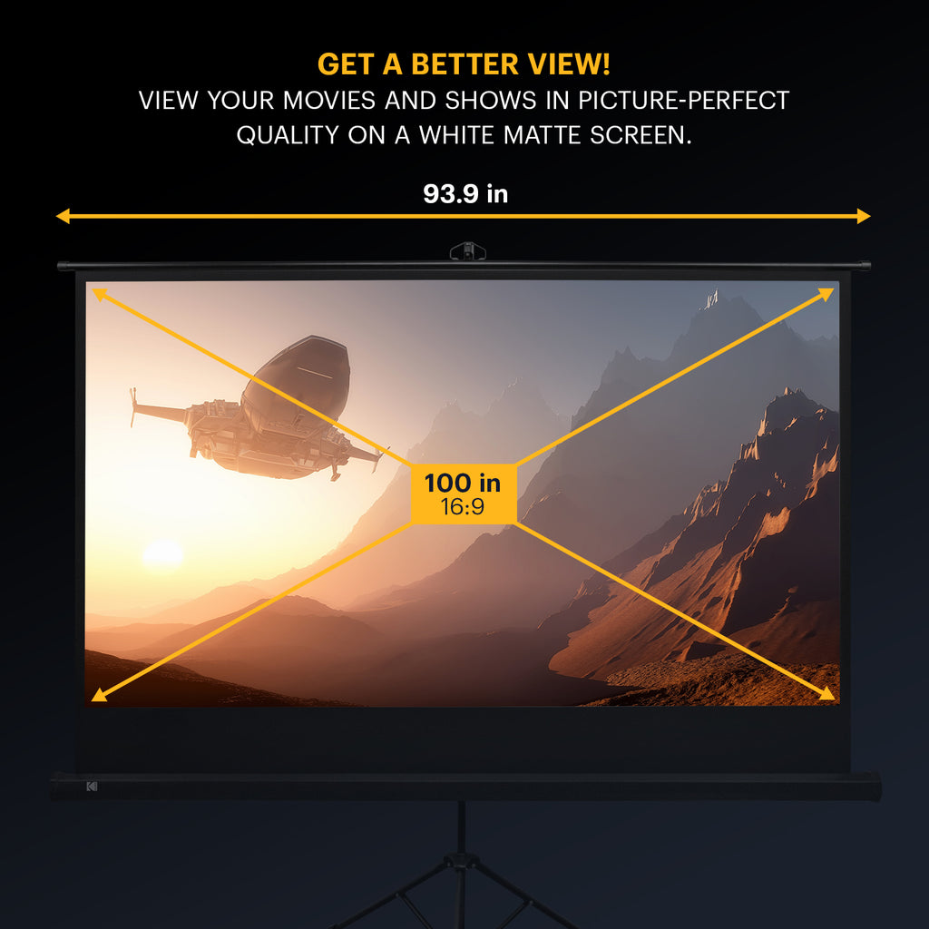 KODAK Projection Screen (100") with Tripod Stand & Carrying Bag – KODAK ...