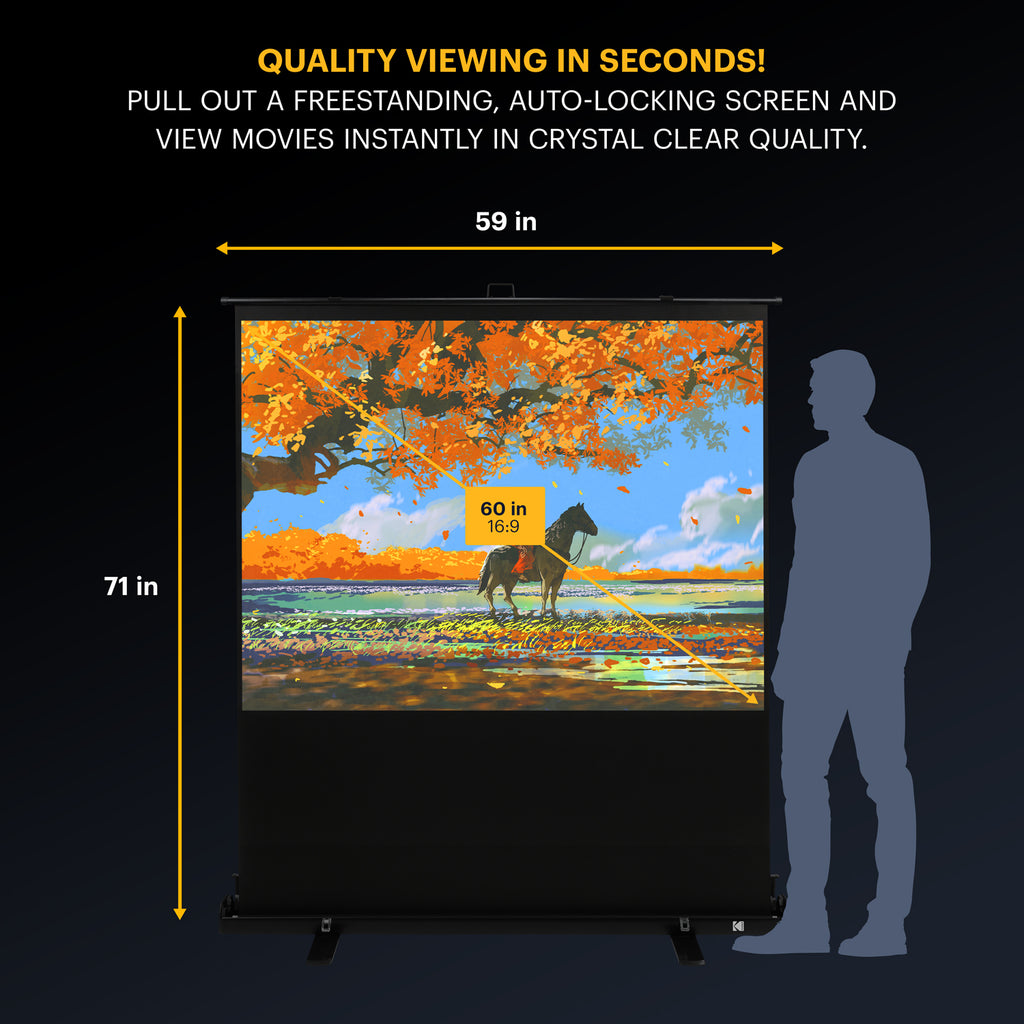 KODAK Instant Cinema 60" Pull Up Projection Screen – Kodak Photo Plus
